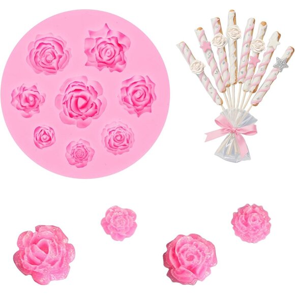 Other | Rose Flower Fondant Mold Mini Chocolate Mold For Decorating ...